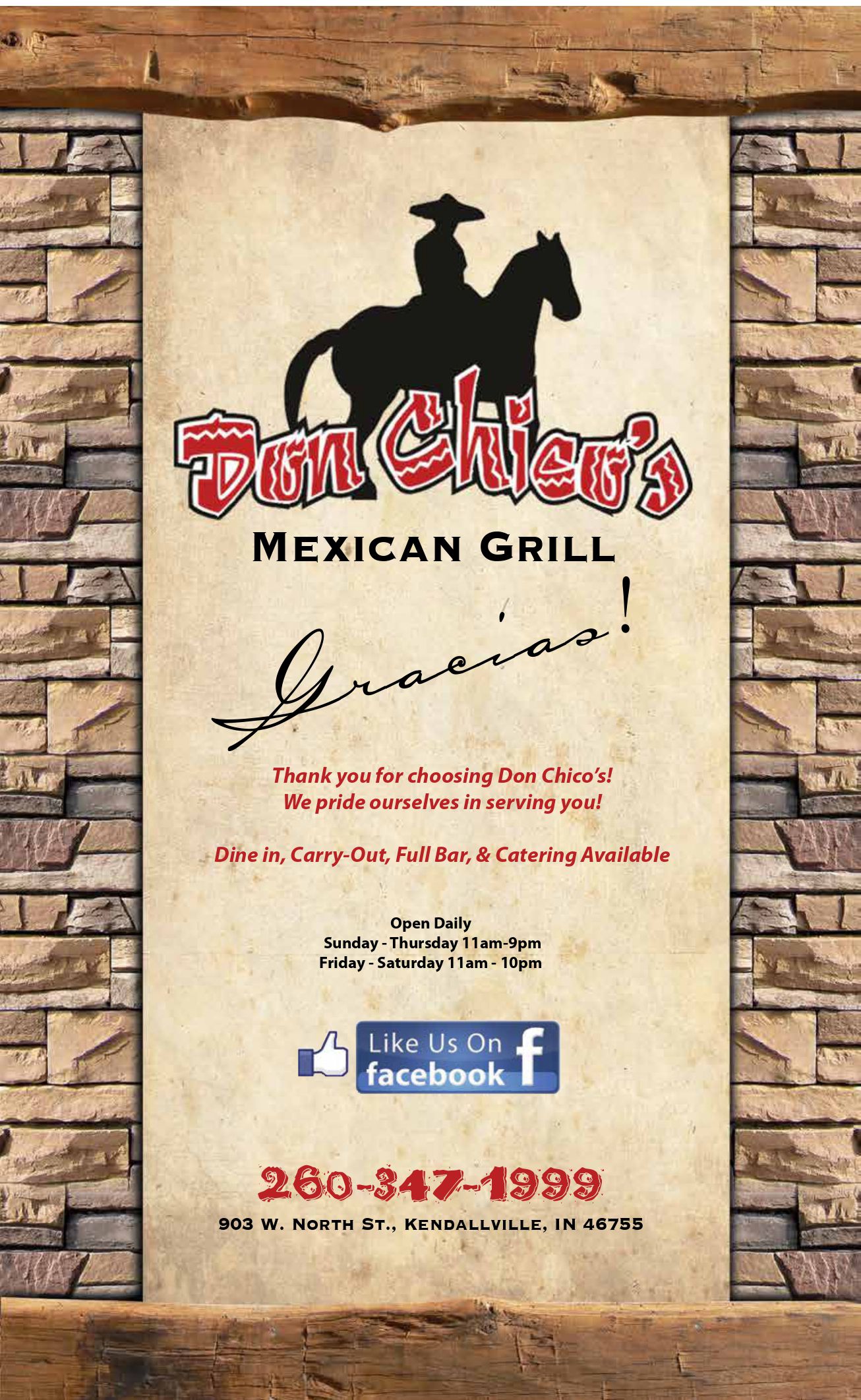 Menu - Don Chico's Mexican Grill