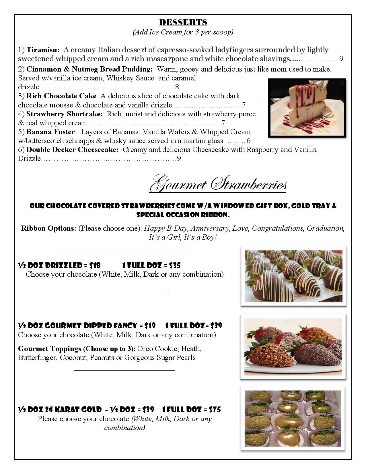 Food Menu - Bow Tie Massage