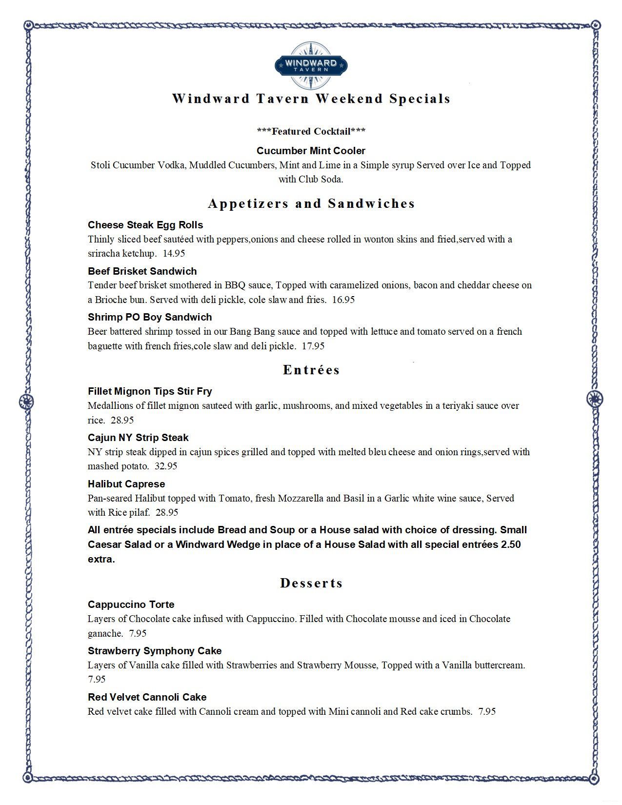 Specials - Windward Tavern