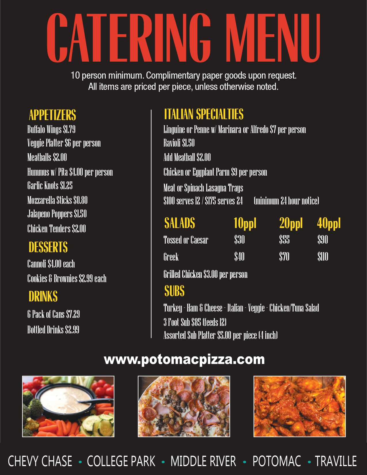 Catering - Potomac Pizza