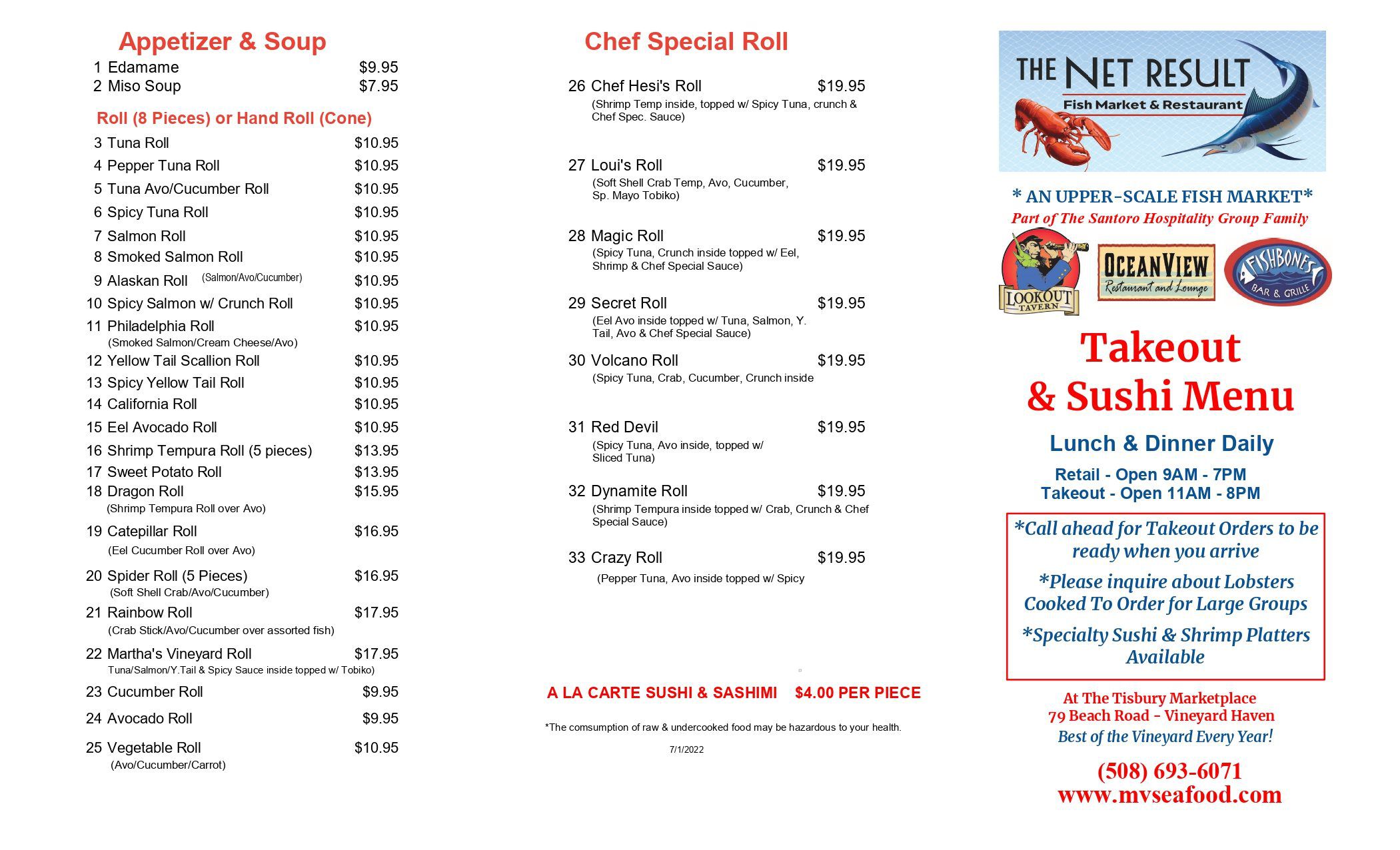 Take Out Menu - The Net Result