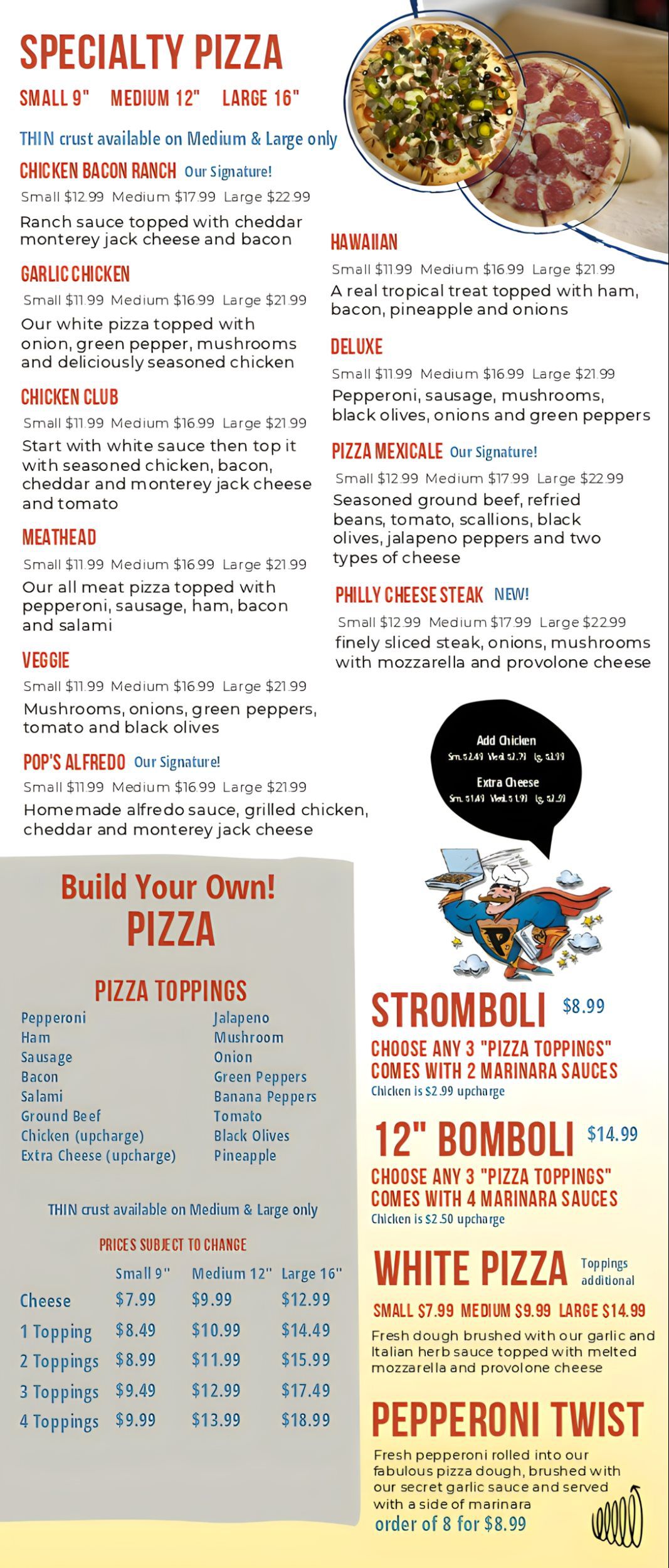 Pizza Menu - Luigi's Pizzeria