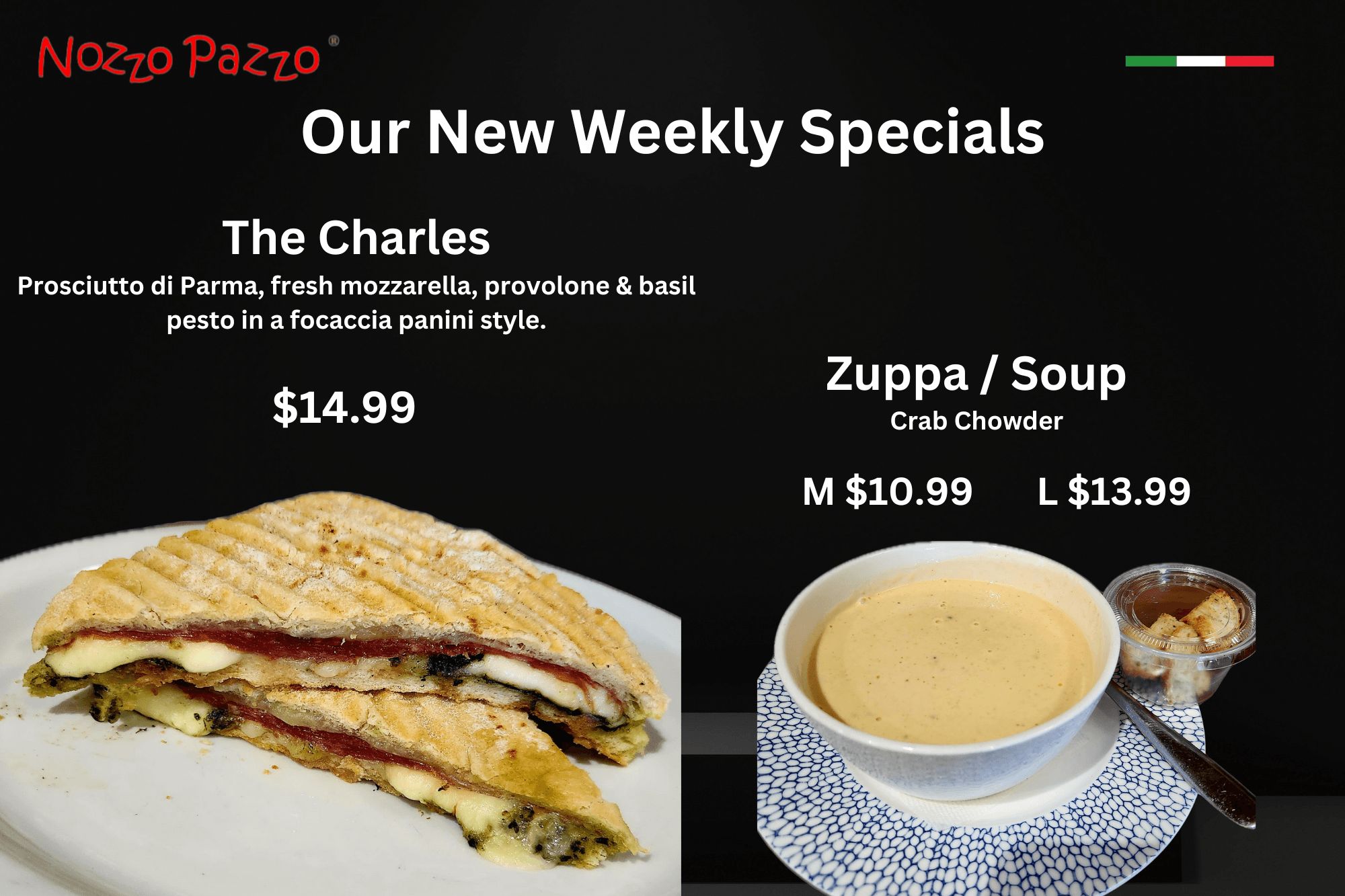 Menu - Nozzo Pazzo | Vienna, VA