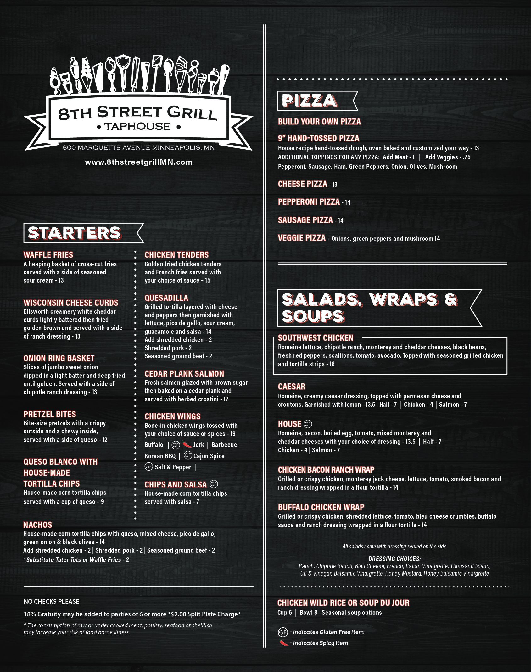Menu - 8th Street Grill