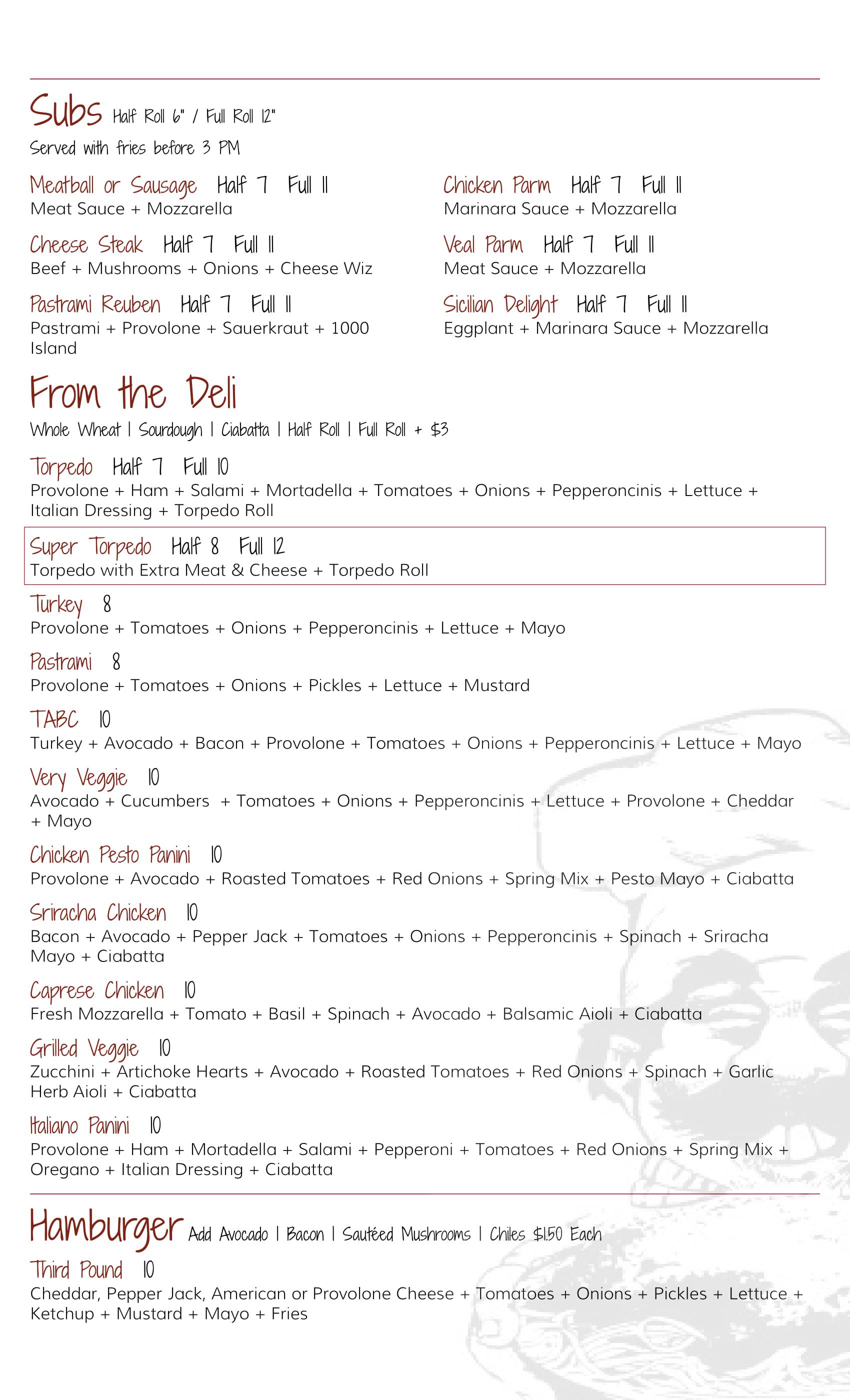 Menu - GIOVANNI'S RESTAURANT