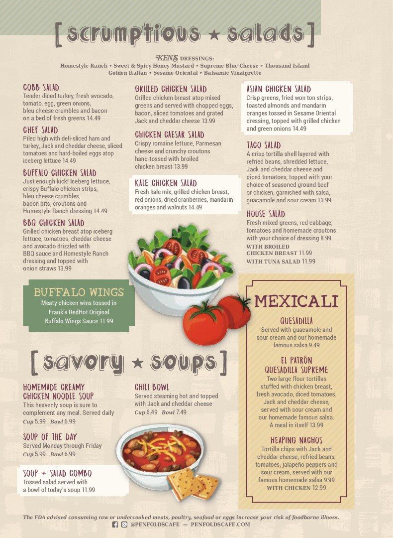 Menu - Penfold's Cafe