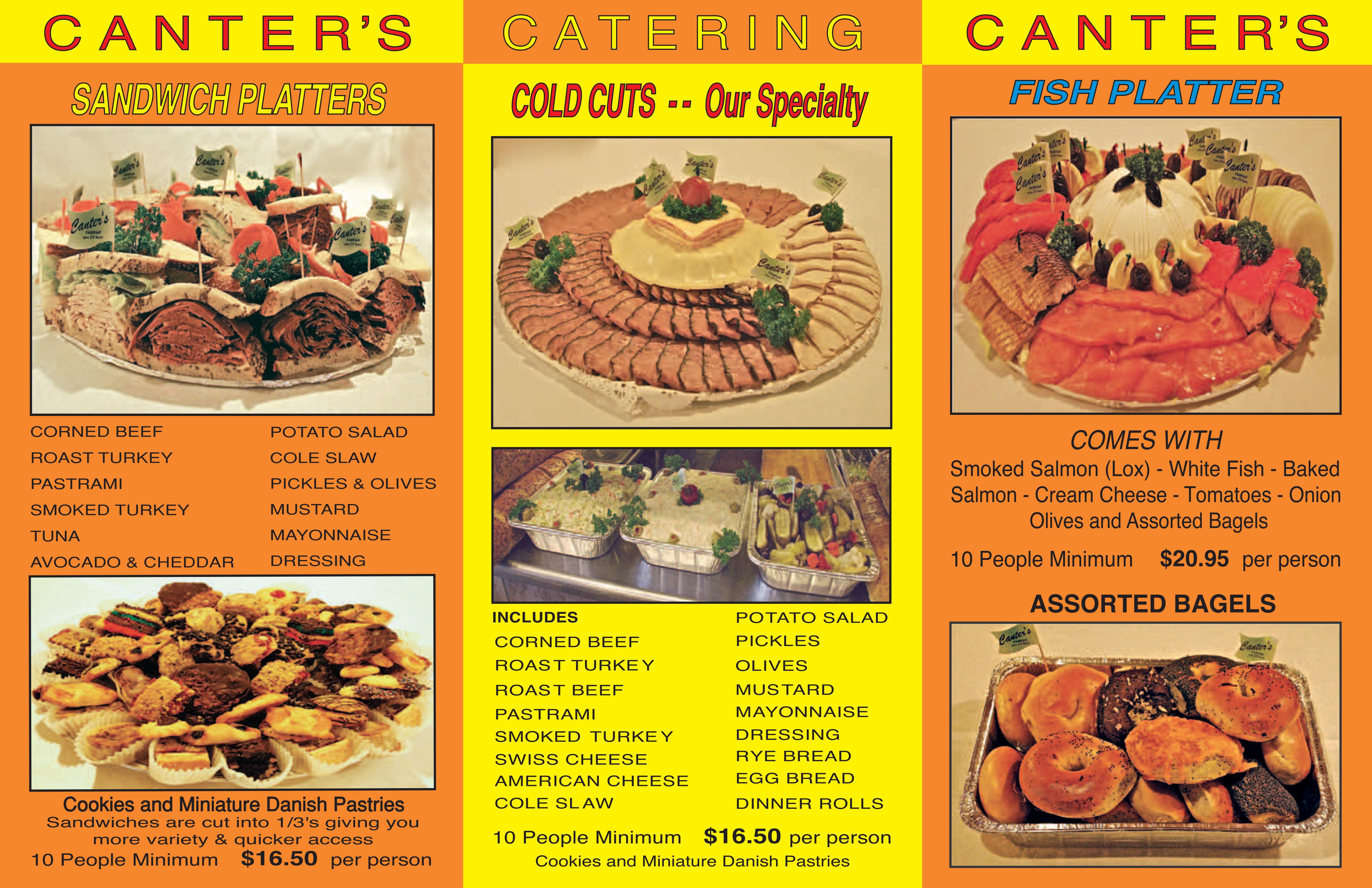 Deli Restaurant Catering Menu Los Angeles - Canters Deli