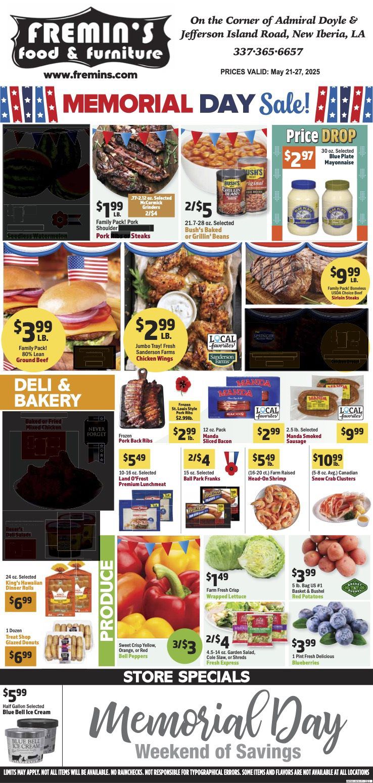 Weekly AD - Fremin's Food and Furniture