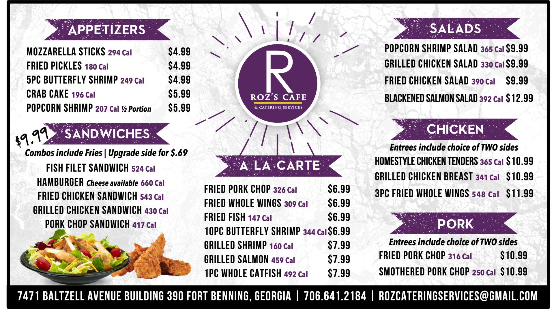 Menus - Roz's Cafe and Catering Services