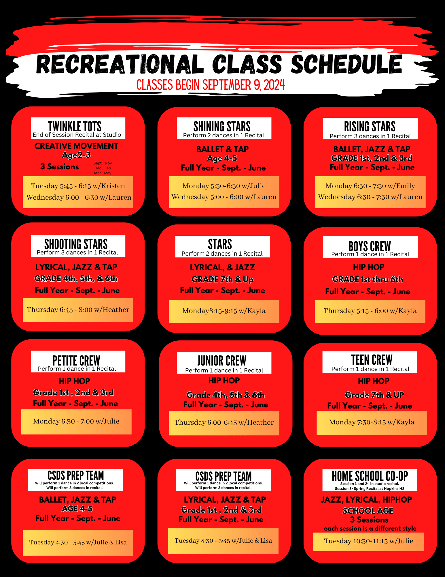 Fall Dance Program - Center Stage Dance Studio