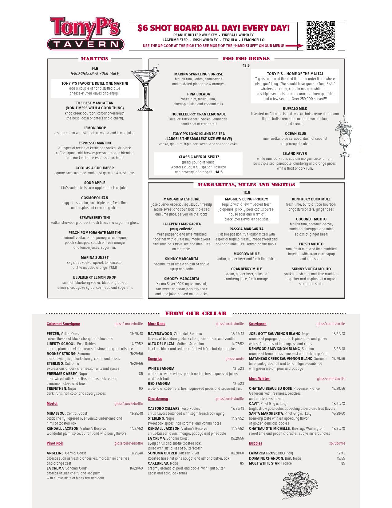 Tony P's Drink Menu - Tony P's Dockside Grill