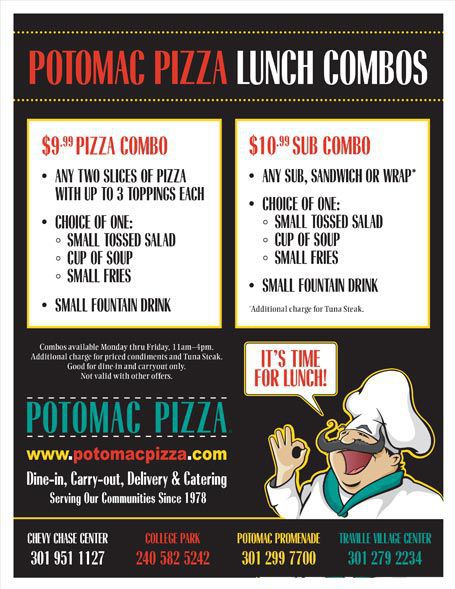 Specials - Potomac Pizza