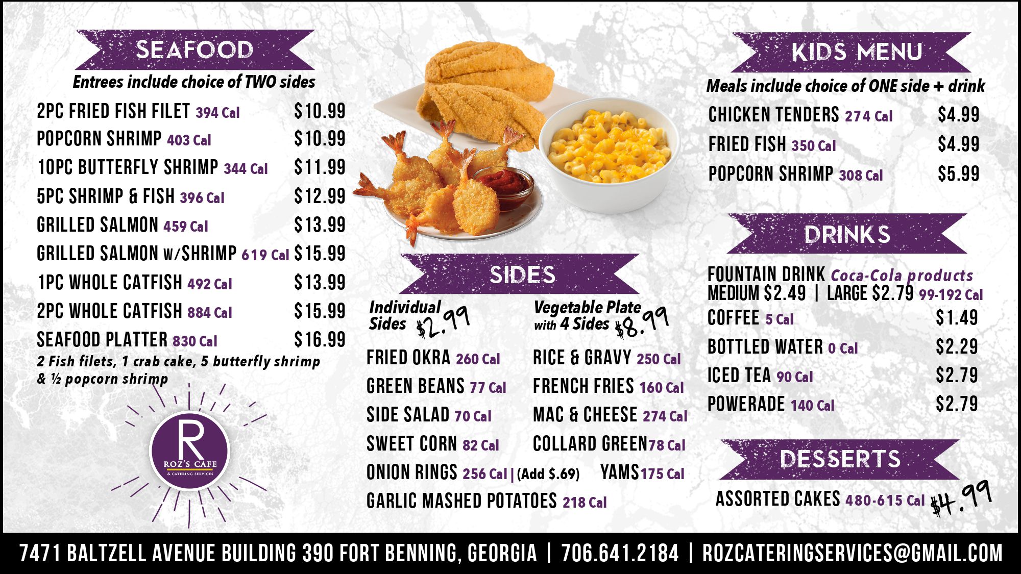 Menus - Roz's Cafe and Catering Services