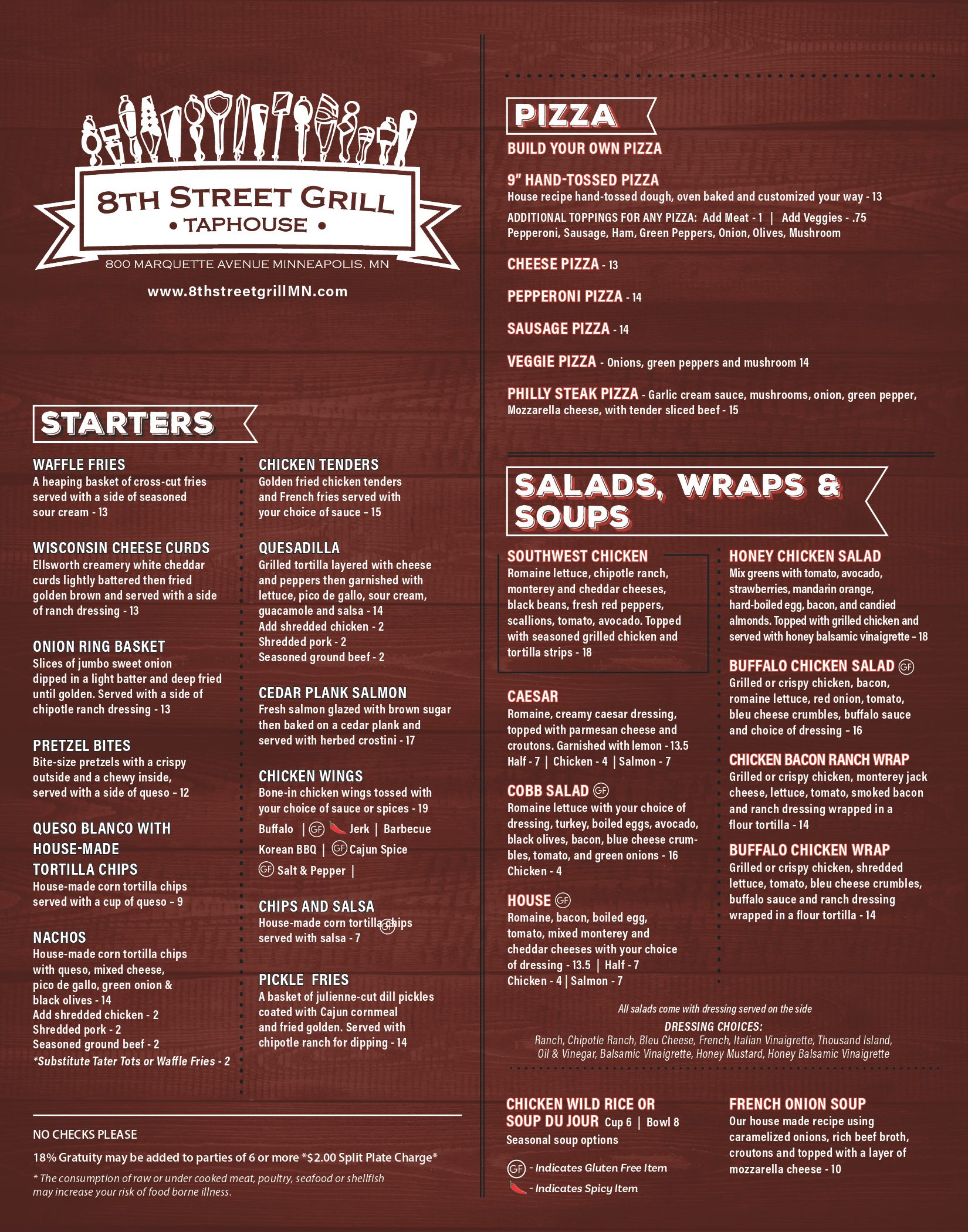 Menu - 8th Street Grill