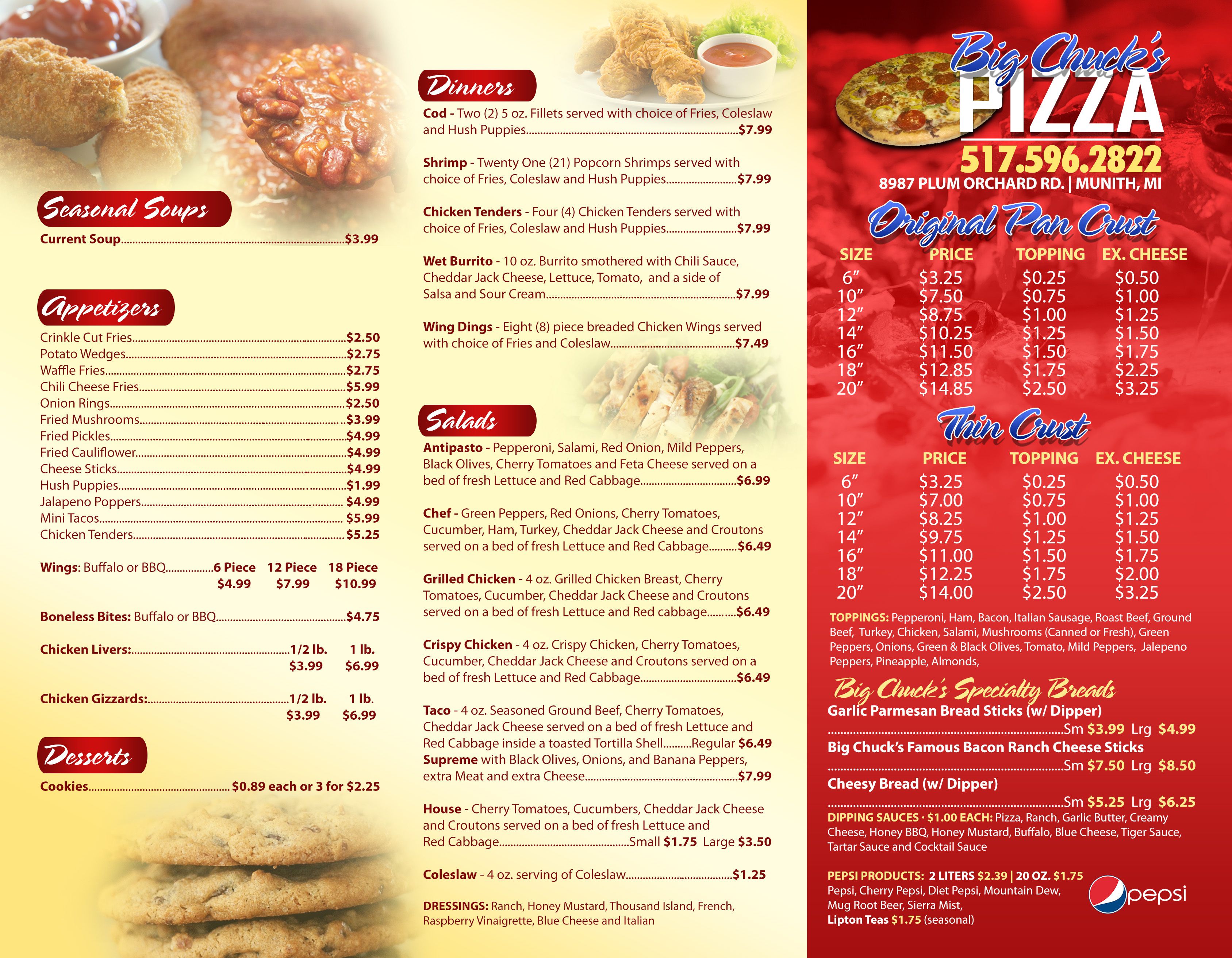 pizza plus menu