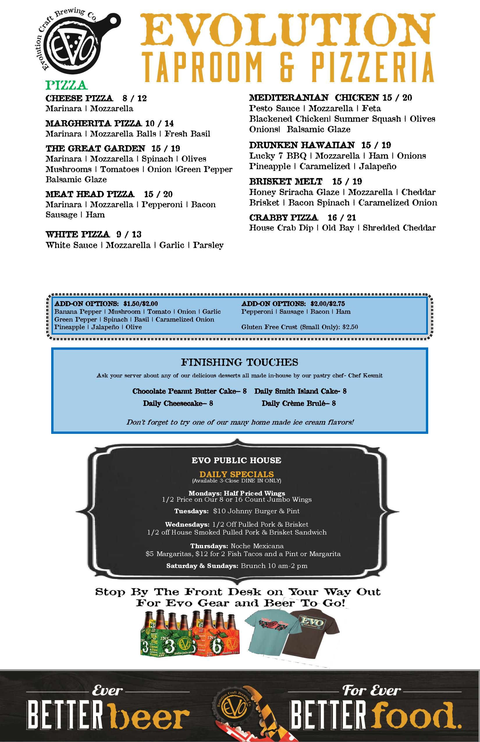 Menu - Evolution Craft Brewing Company