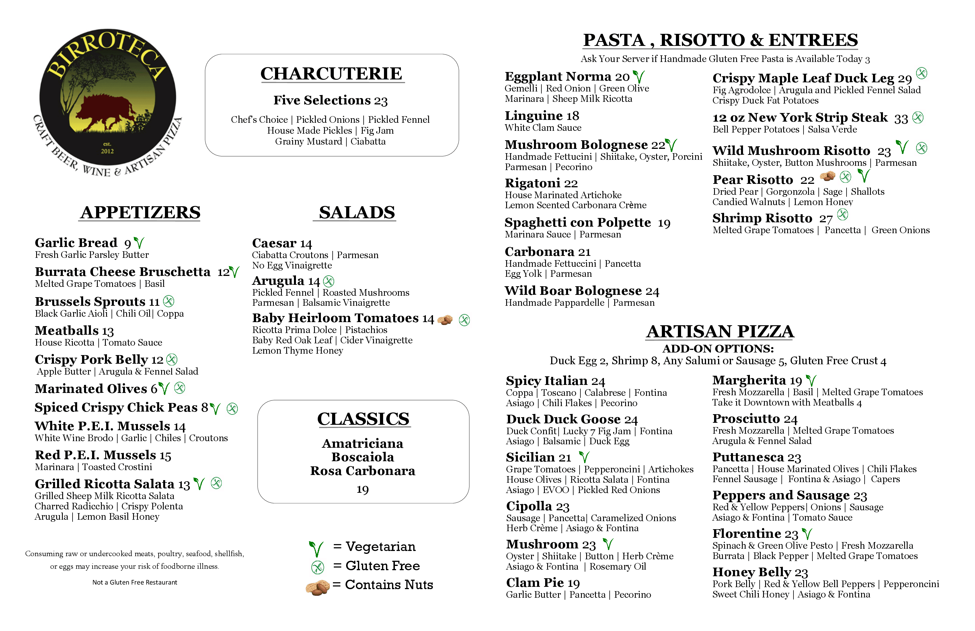 Dinner Menu - Birroteca